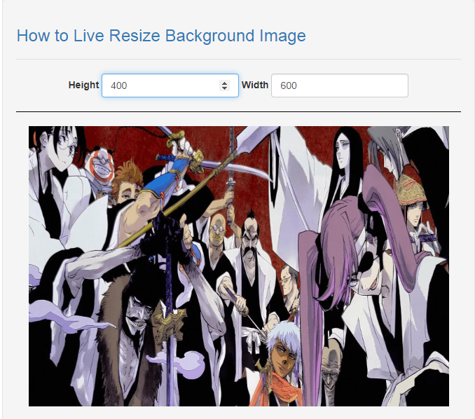 How To Live Resize Background Image In Javascript Sourcecodester
